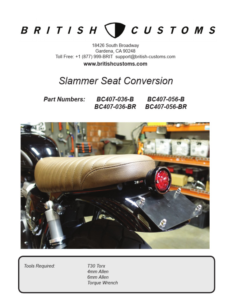BC407-036-BR Slammer Seat Conversion | PDF | Automotive Industry ...