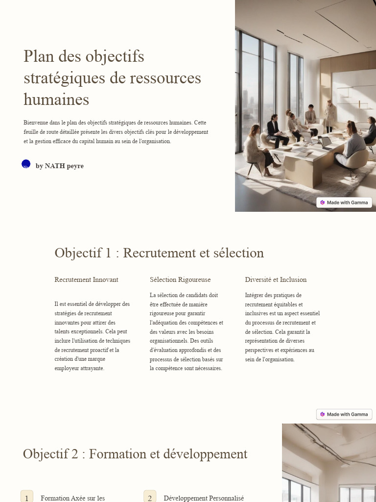 Plan Des Objectifs Strategiques de Ressources Humaines | PDF