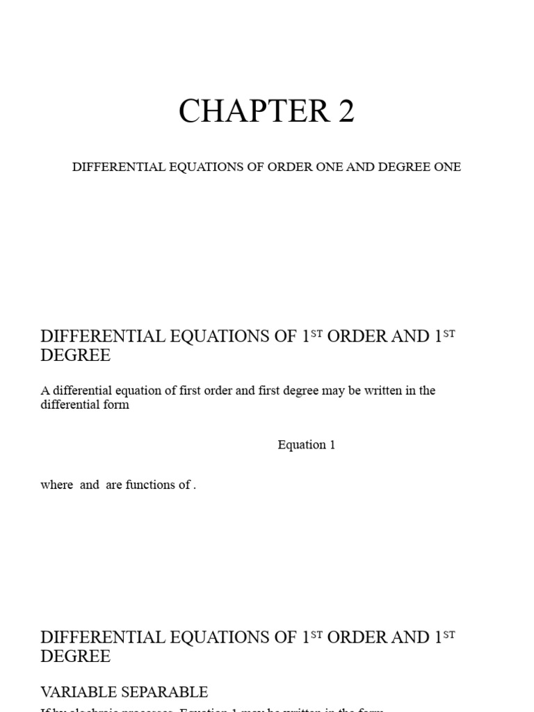 NEW AENG 201 Chapter 2 VST HDE Exact - Edited V3 | PDF | Equations | Differential Equations