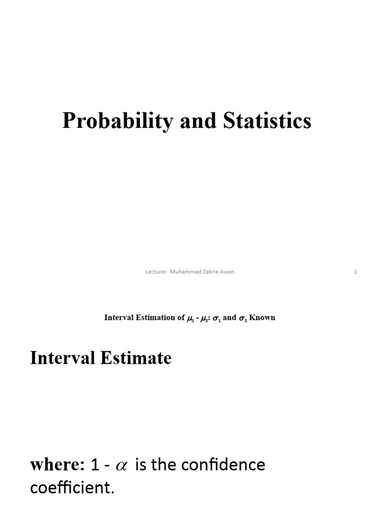 Lecture 10 Pdf Standard Deviation Confidence Interval