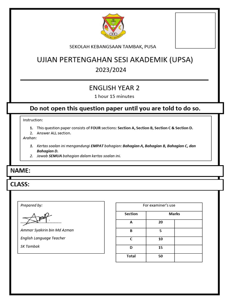 Uasa English Exam Paper Y2 | PDF | Architectural Design | Architecture