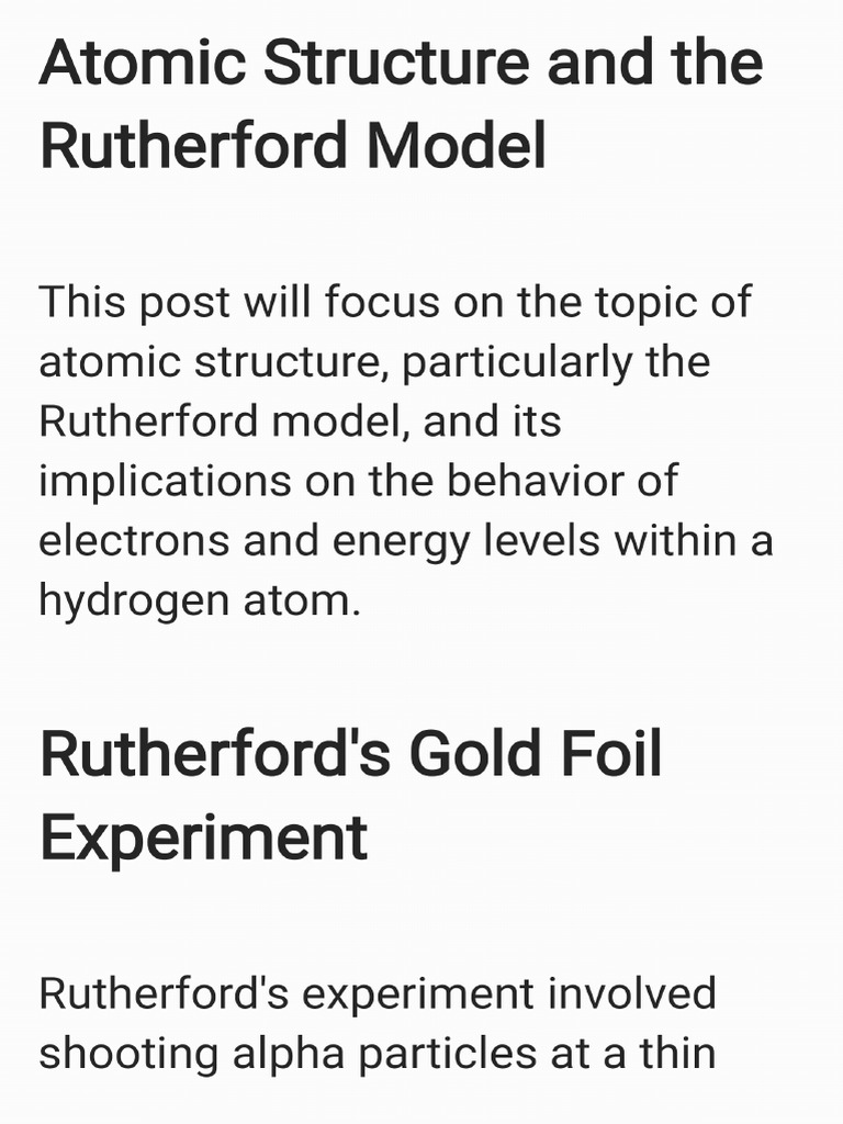 Atomic Structure And Rutherfords Model Pdf