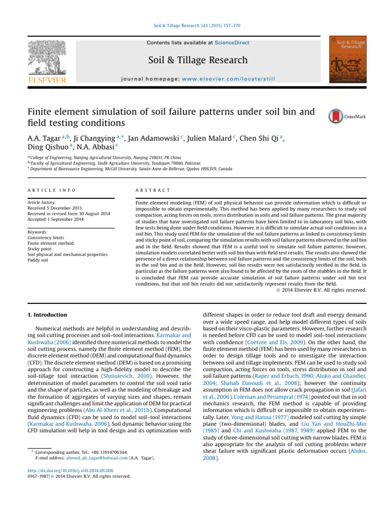 1l - Fea-simulation-of-soil-failure-Tagar-et-al | PDF