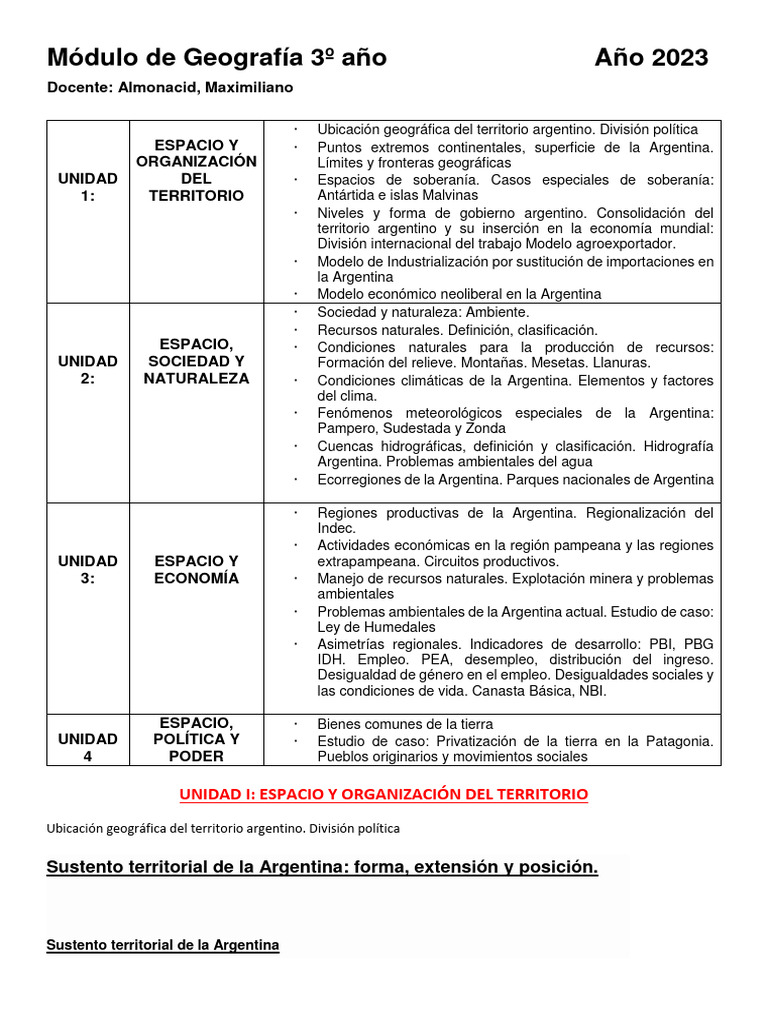 Modulo 3ro GEOGRAFÍA.2023 | PDF | Mar | Antártida