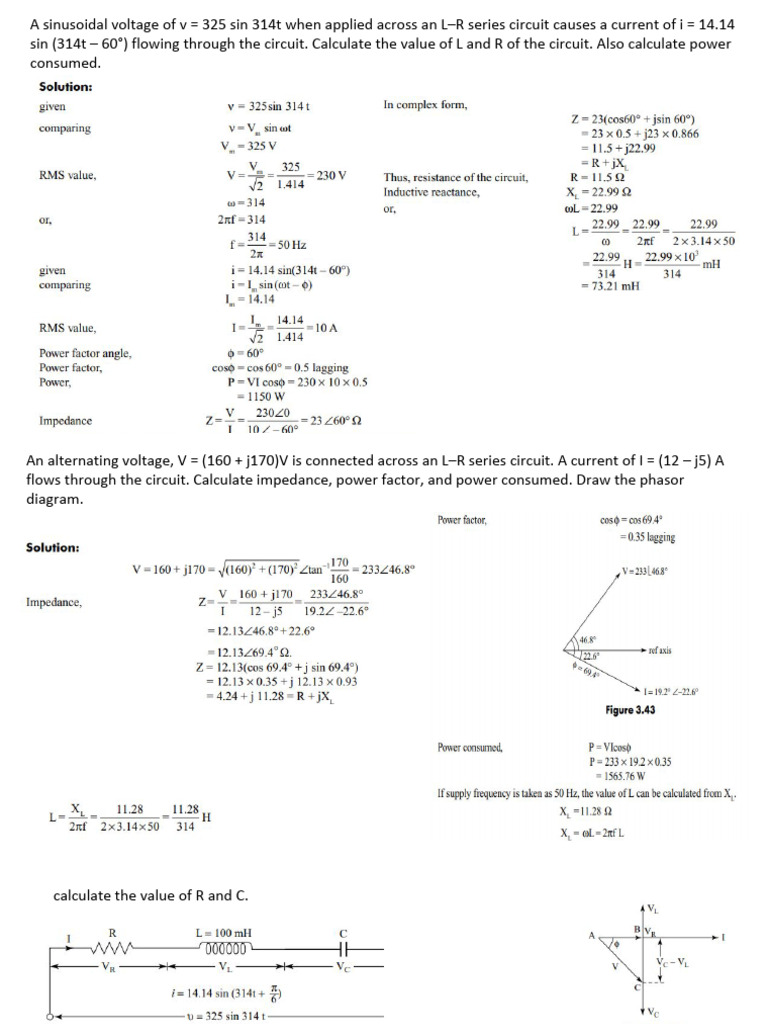 AC Numericals | PDF