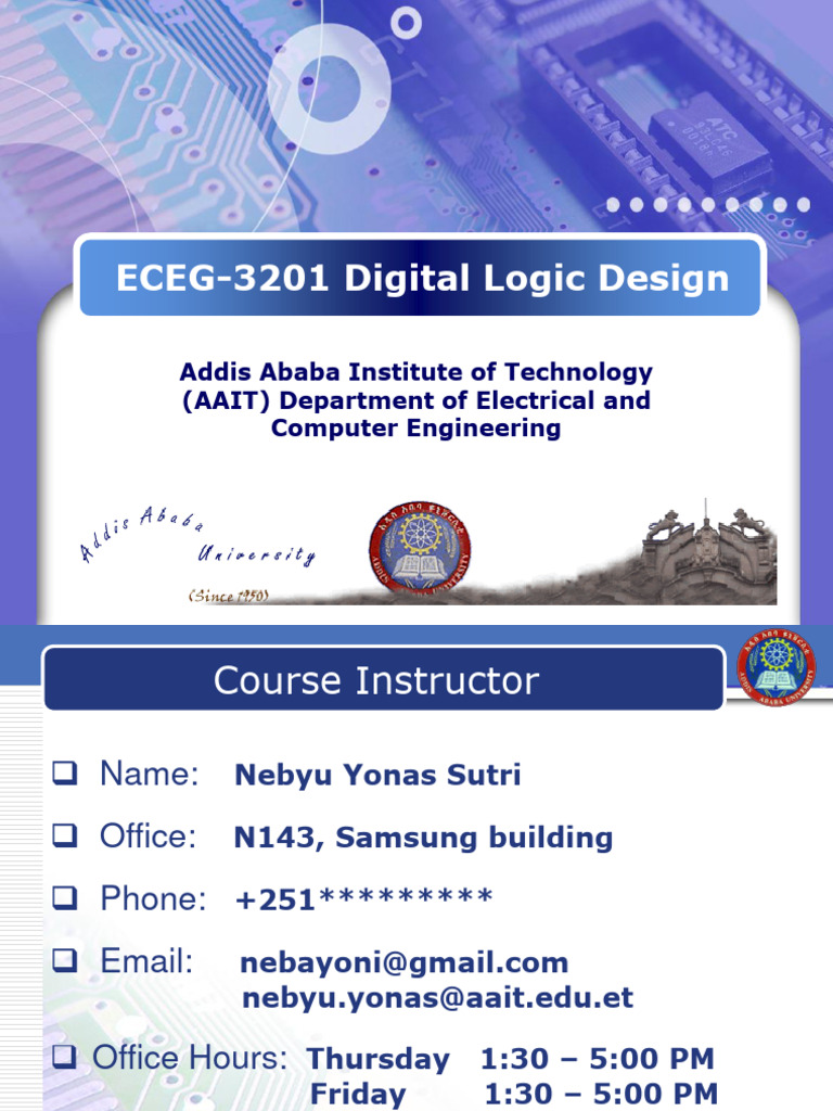 ECEG 3201 DLD Lec - 00 - Introduction | PDF | Logic Gate | Digital Electronics