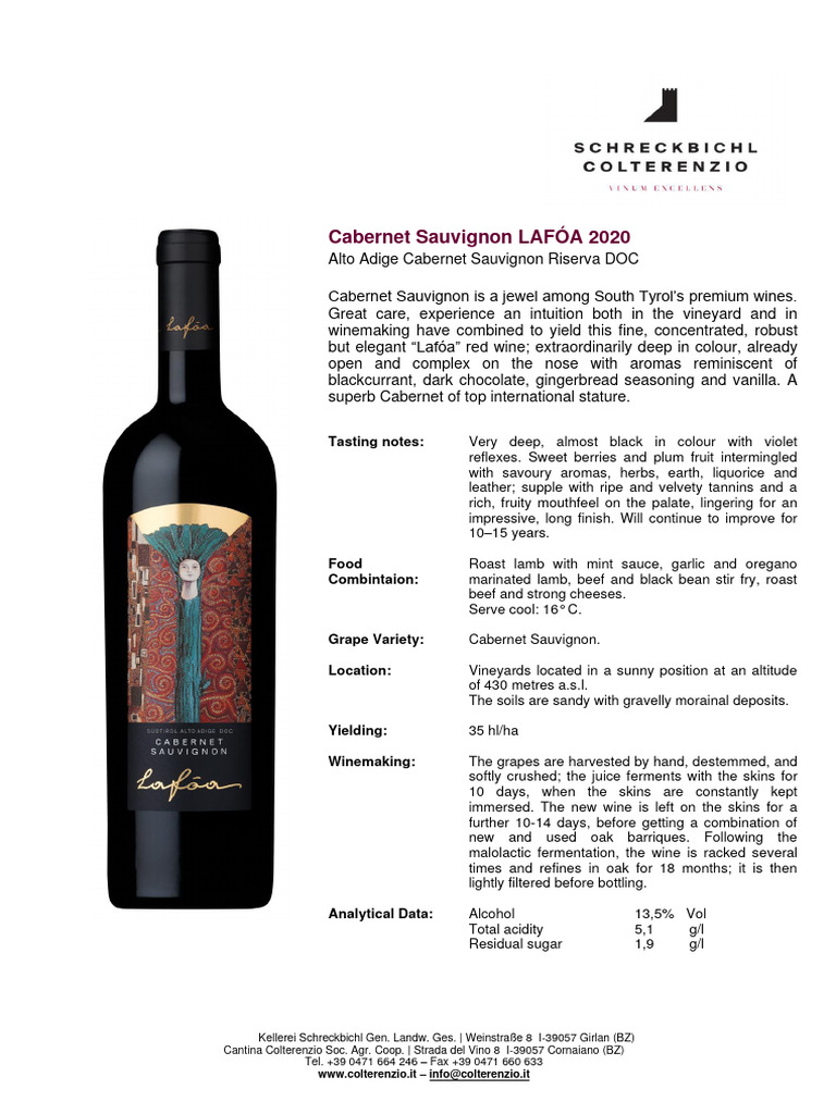 Red Lafoa Cabernet Sauvignon | PDF | Winemaking | Wine