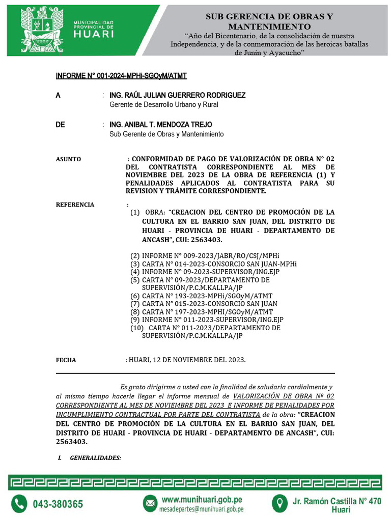 Modelo de Informe de Conformidad de Valorizacion | PDF | Principios éticos | Ley común