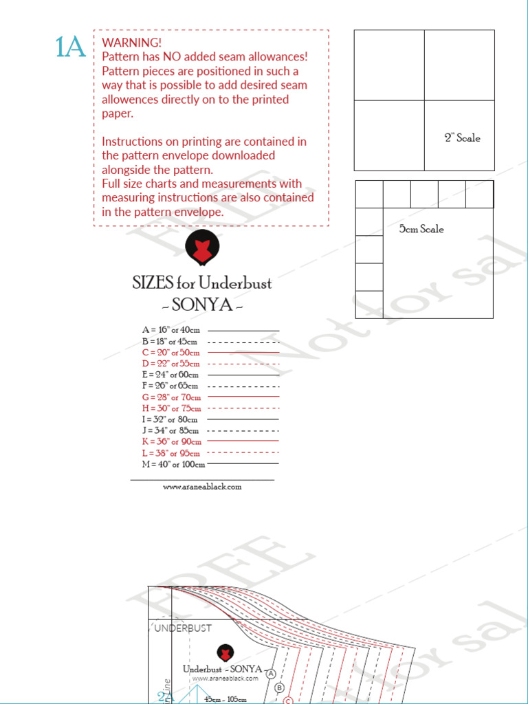 Underbust Corset Patter - SONYA - LETTER Ver.2 | PDF | Joining | Materials