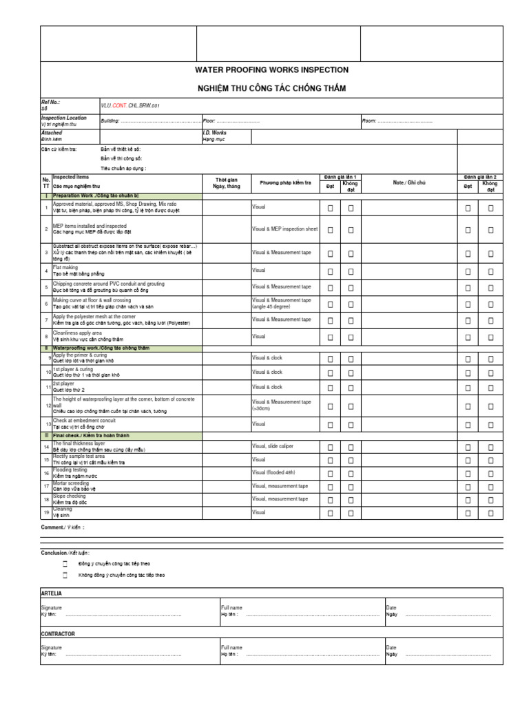 Waterproof Checklist | PDF