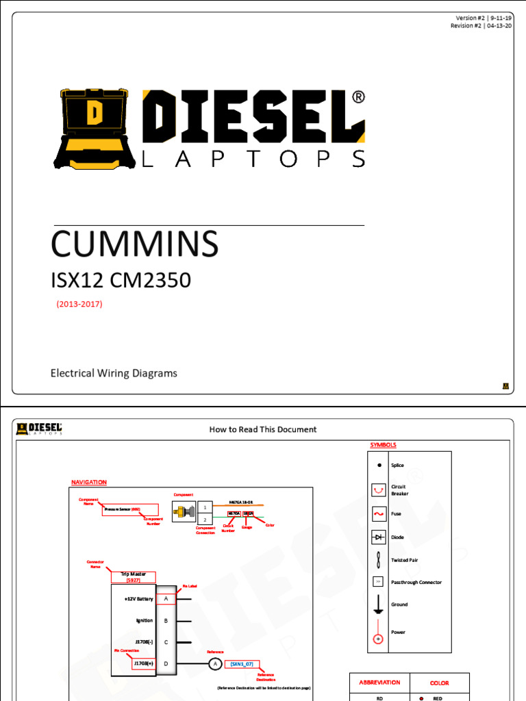 Cummins ISX12 CM2350 2013 17 Wiring Diagrams | PDF | Throttle | Diesel ...