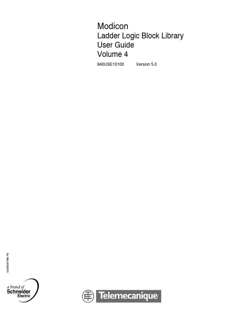 Modicon: Ladder Logic Block Library User Guide | PDF