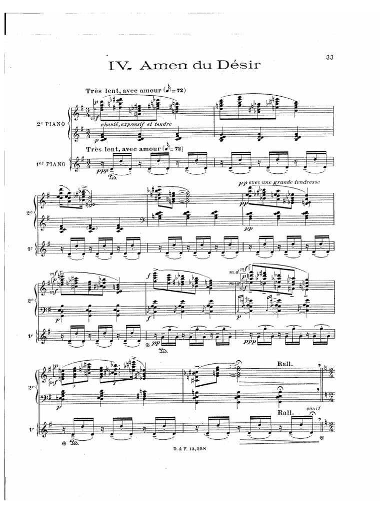 Messiaen - Visions de L'amen, 4-Amen Du Desir | PDF
