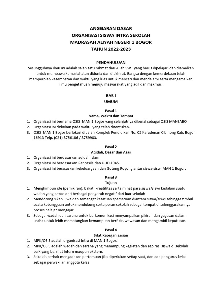 Ad, Art, Progja, Tartib (Mpk-Osis) | PDF