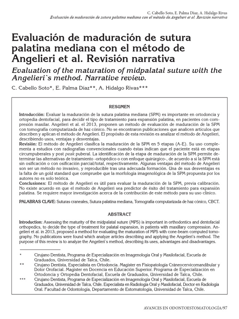 Evaluación de la Sutura Palatina Mediana | PDF | Odontología | Apnea ...