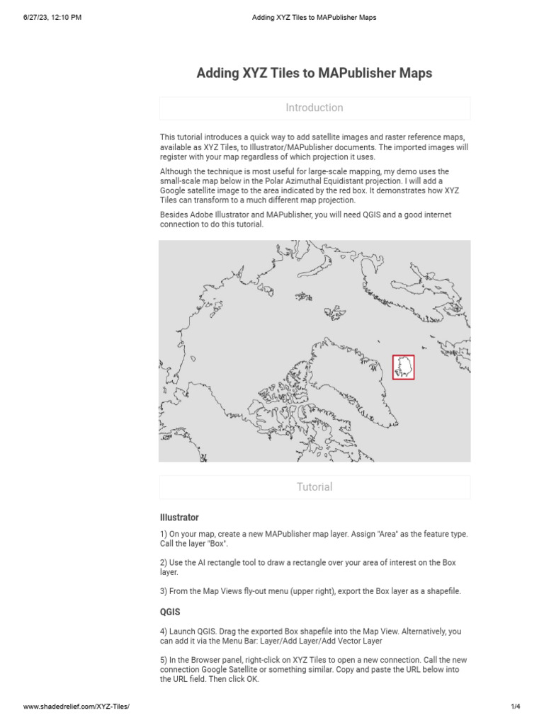 MAPublisher XYZ Tiles Guide | PDF