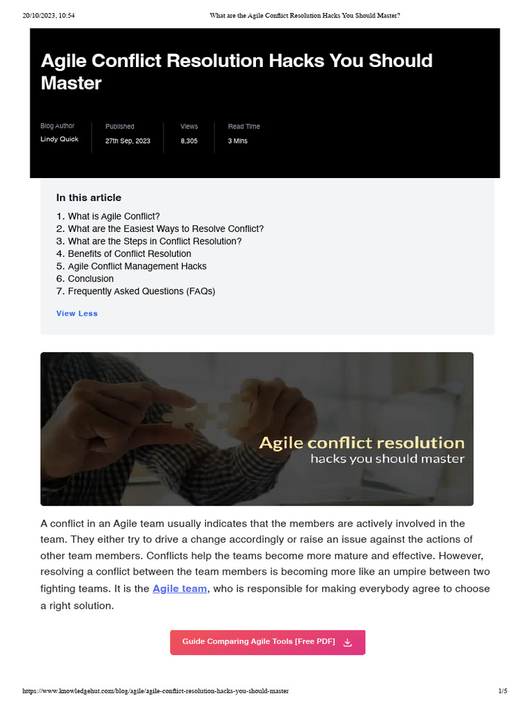 What Are The Agile Conflict Resolution Hacks You Should Master | PDF What Are The Agile Conflict Resolution Hacks You Should Master | PDF