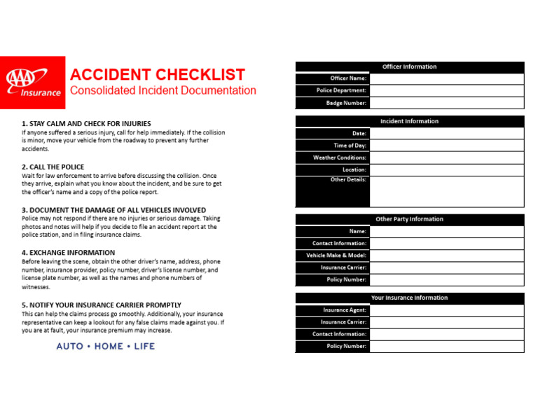 Car Accident Documentation Checklist | PDF | Law