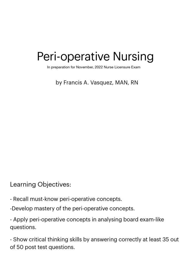 Peri Op | PDF | Surgery | Anesthesia