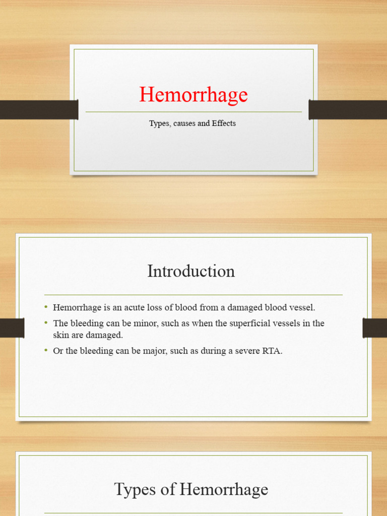 Hemorrhage: Types, Causes and Effects | PDF