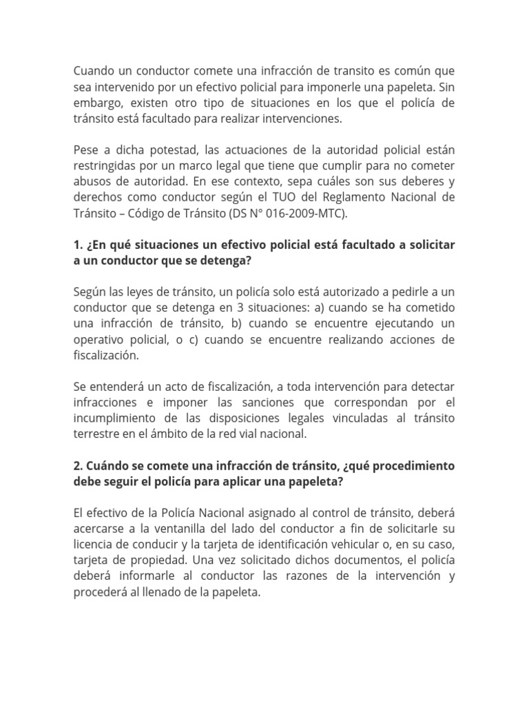 Derechos Del Conductor | Descargar gratis PDF | Policía | Licencia de ...