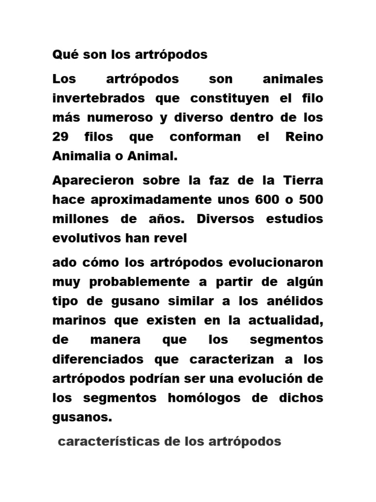 Introducción a los Artrópodos | PDF | Crustáceo | Evolución