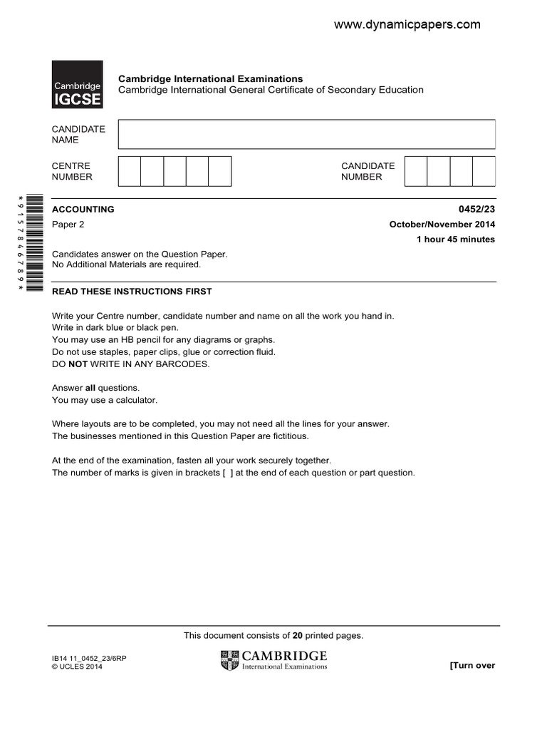 Cambridge International Examinations Cambridge International General ...