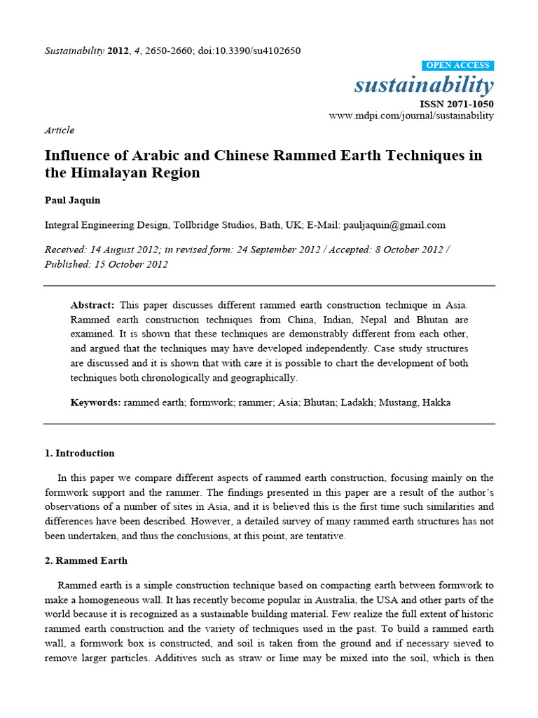 Rammed Earth - Himalayas | PDF | Silt | Earth Sciences