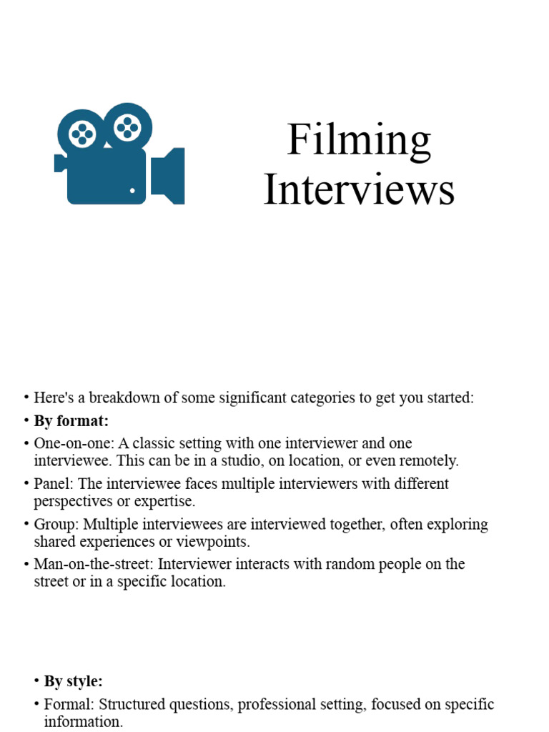 Filming Interviews | PDF | Interview