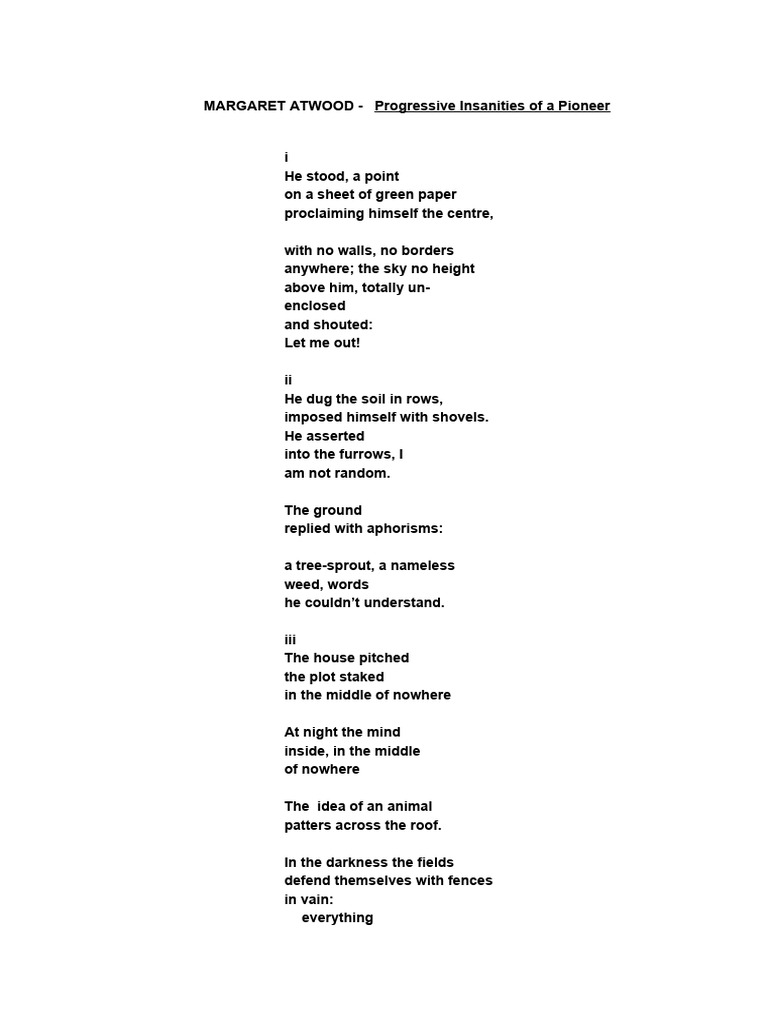 Margaret Atwood Poetry | PDF