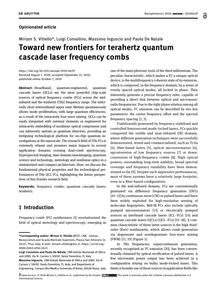 Toward New Frontiers For Terahertz Quantum Cascade-2 | PDF