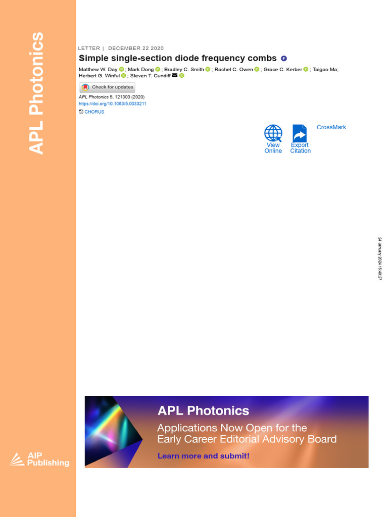 Simple Single-Section Diode Frequency Combs | PDF
