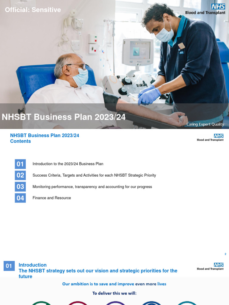 NHSBT Business Plan | PDF | Finance & Money Management | Social Science