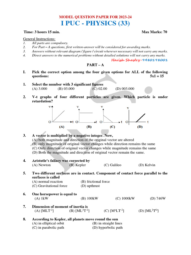 7 Models-I PU Physics | PDF | Rotation Around A Fixed Axis | Force