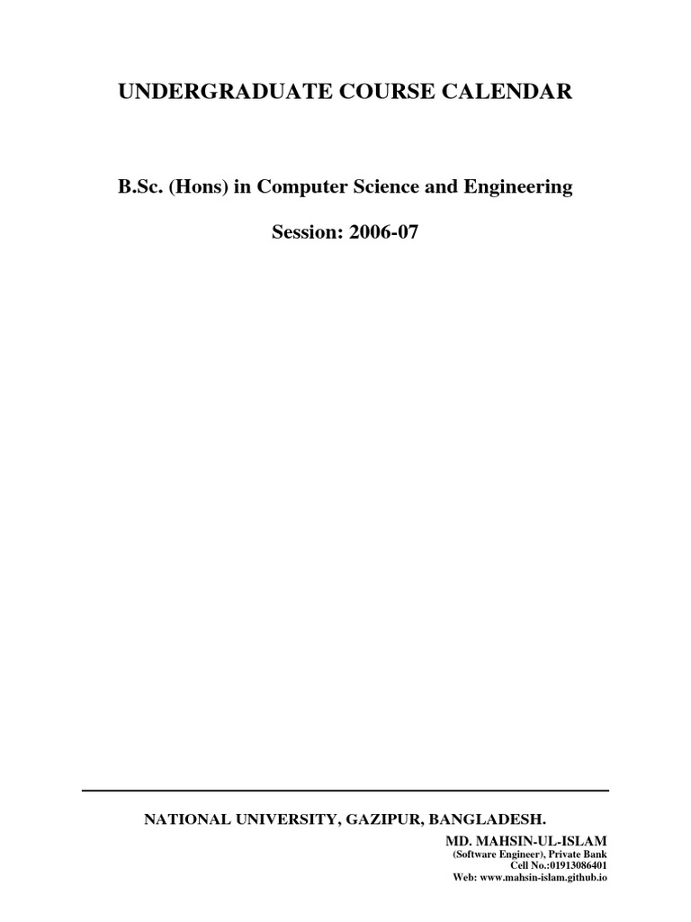 All Sylabus of CSE-NU | PDF | C++ | Class (Computer Programming)