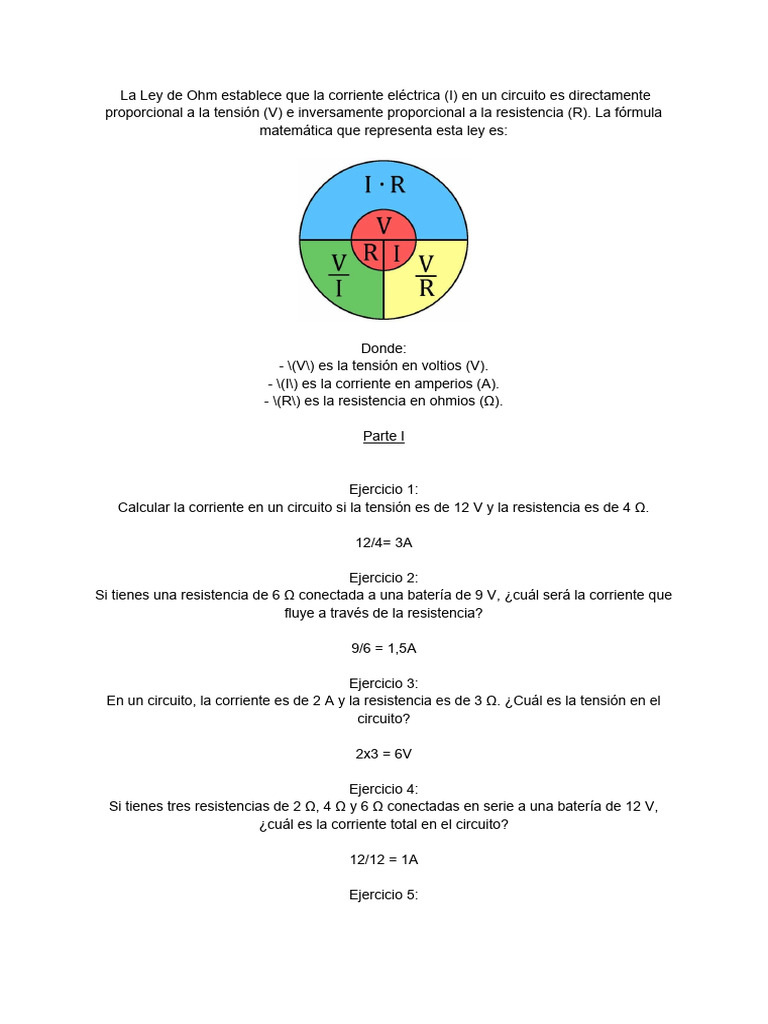 Ley de Ohm Daniel Jimenez Sanchez 1ºgm | PDF