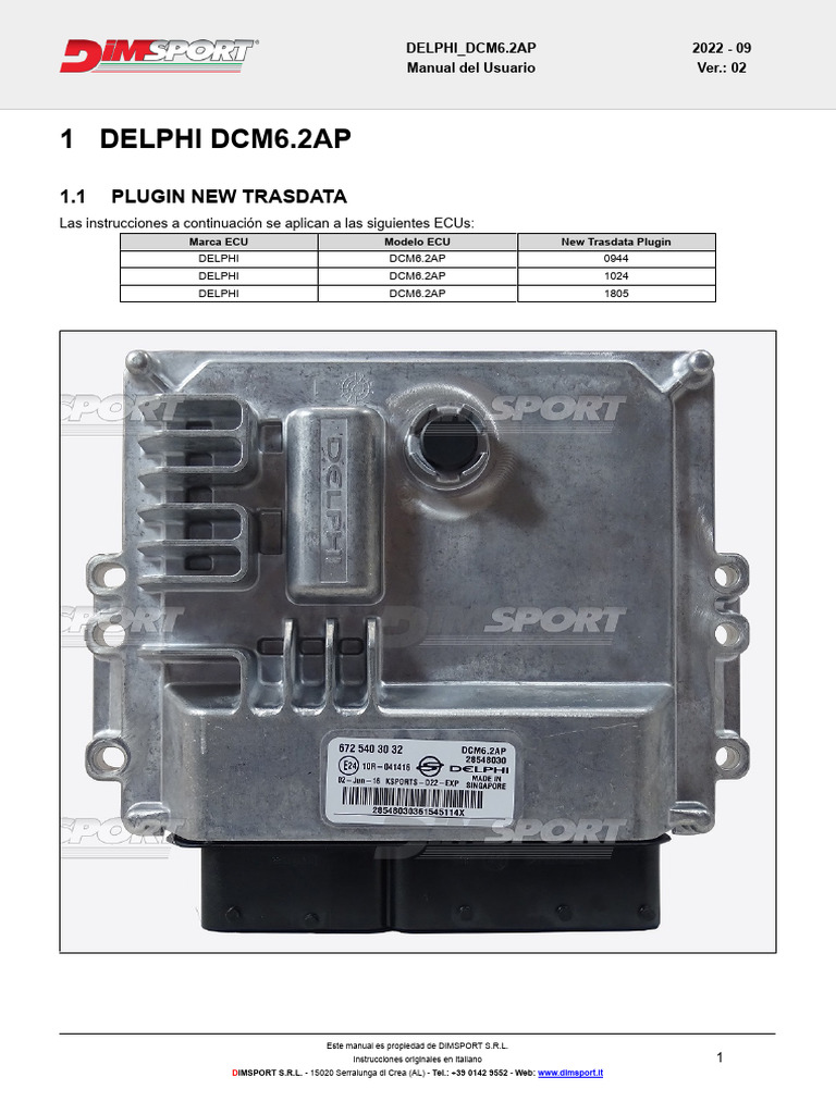 NT Delphi Dcm6.2ap Ssangyong 1034 | PDF