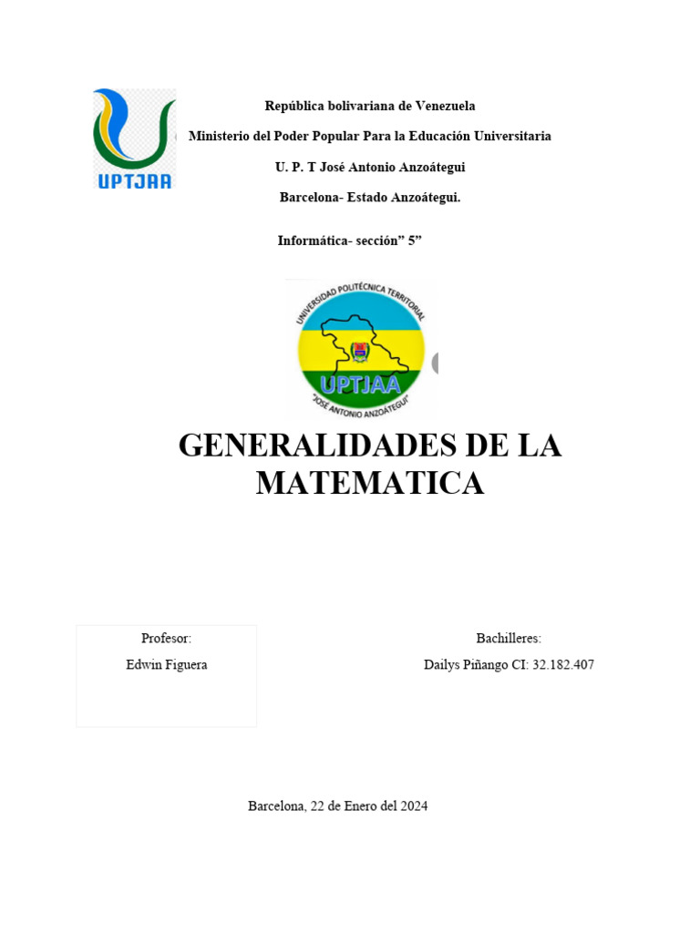 Informe de Matematica | PDF