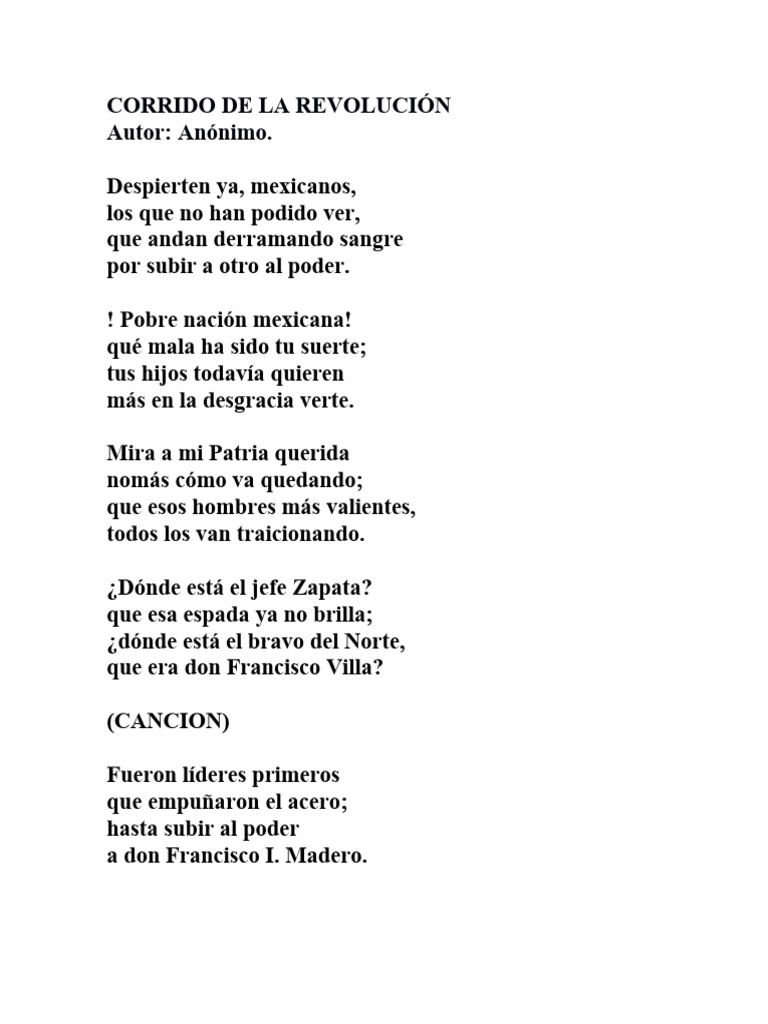 Corrido de la Revolución Mexicana | PDF