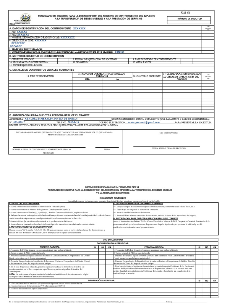f213 v2 Desinscripcion Iva o Cierre Iva | PDF | Factura | Impuestos