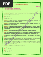 Quadratic Equations Word Problems Worksheet | PDF