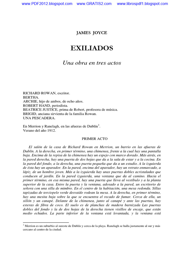 Exiliados James Joyce | PDF