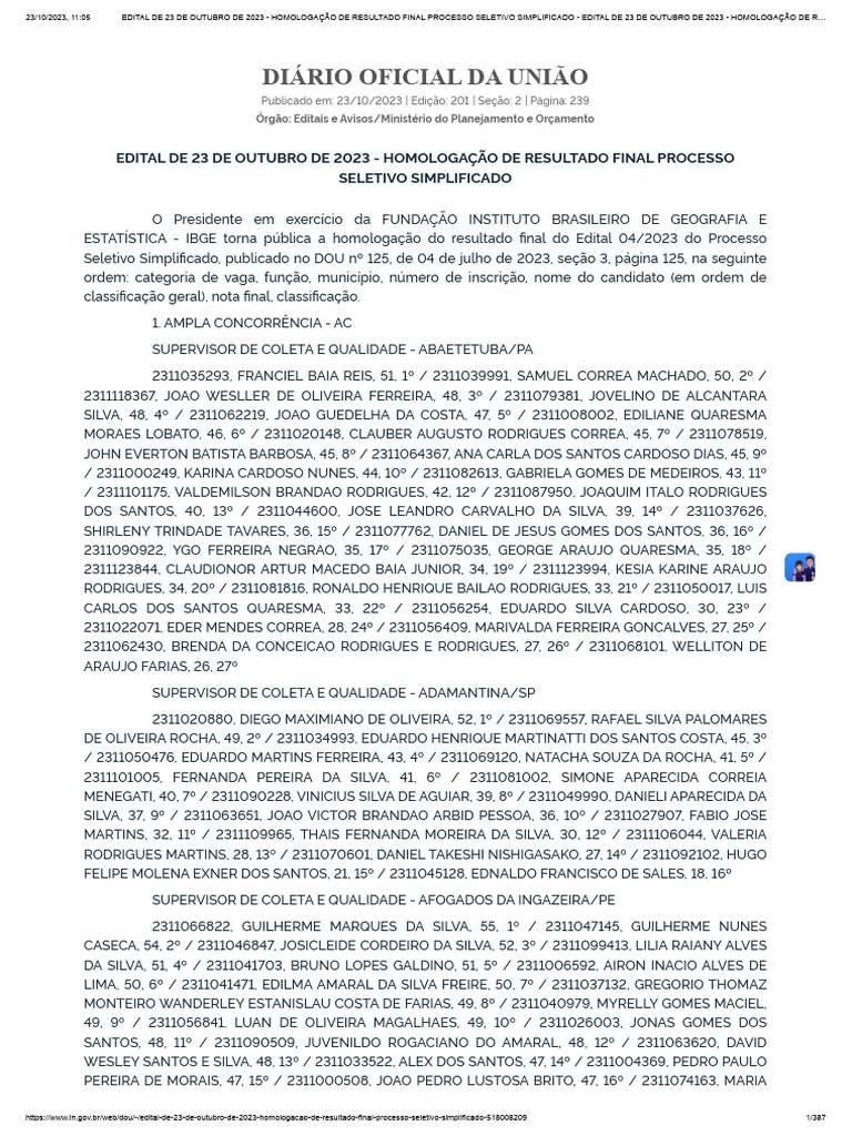 Edital - 04 2023 SCQ Resultado - Final | PDF