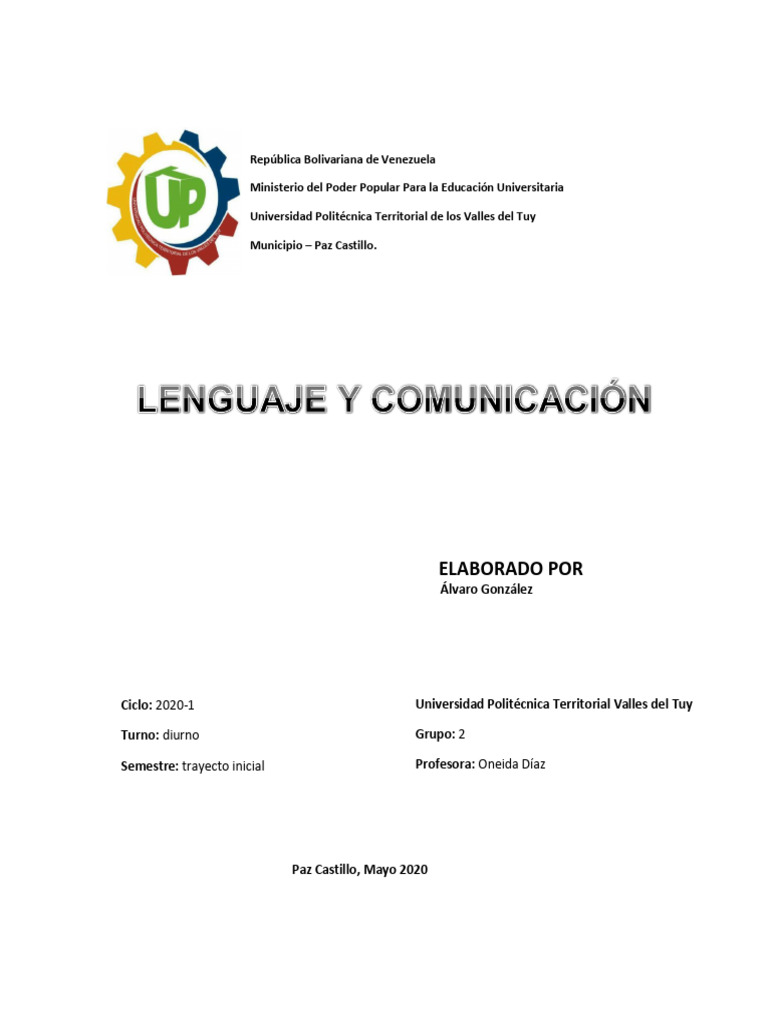 Lenguaje y Comunicacion | PDF | Comunicación | Lingüística Lenguaje y Comunicacion | PDF | Comunicación | Lingüística