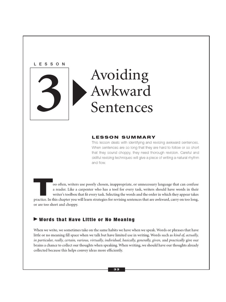 Avoiding Awkward Sentences | PDF