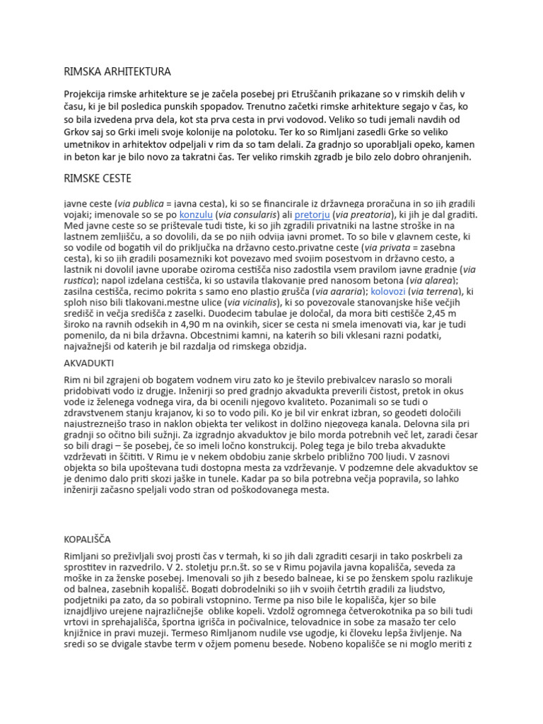 Konzulu Pretorju: Rustica) Napol Izdelana Cestišča, Ki So Ustavila Tlakovanje Pred Nanosom ...