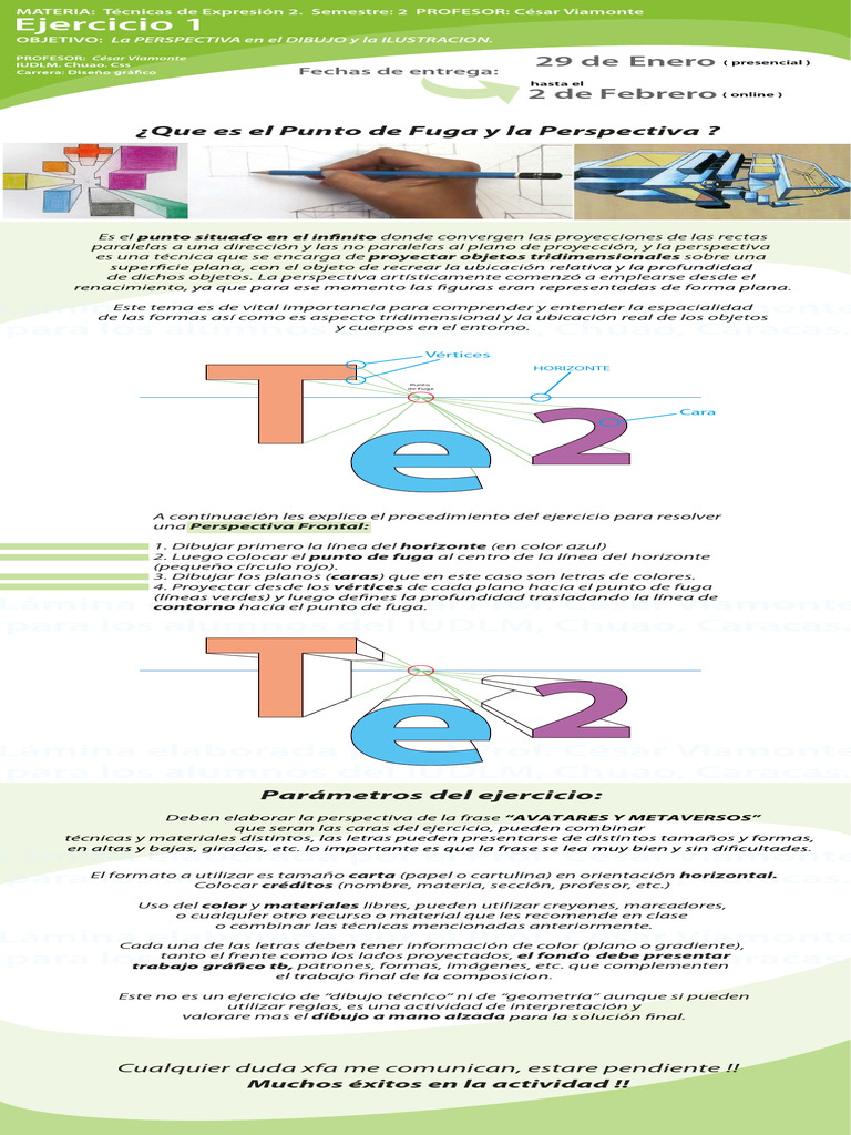 Te2 Ejercicio 1 Persp. Frontal 1.24 - Compressed | PDF | Perspectiva (Gráfica) | Dibujo
