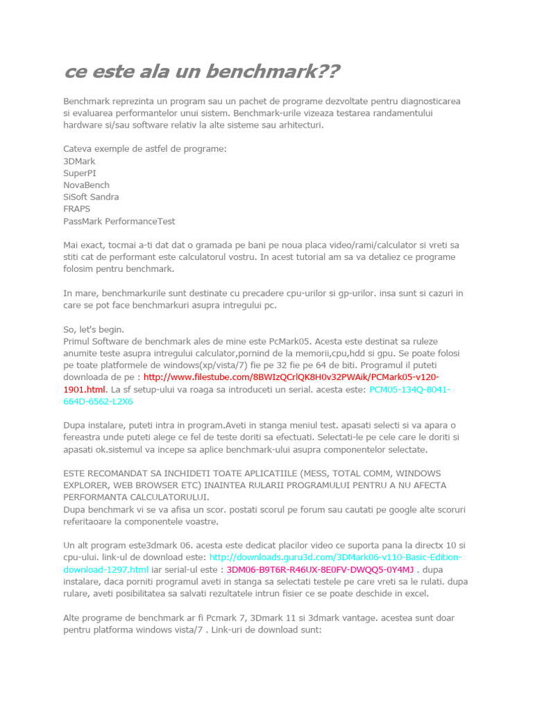 Ce Este Ala Un Benchmark | PDF