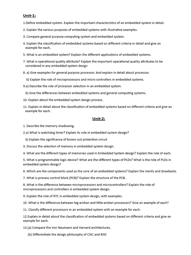 ESD Unit Wise Imprtant Questions | PDF | Computers