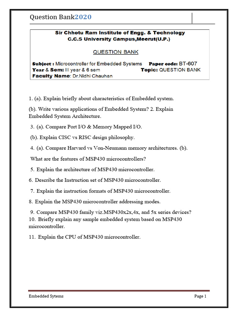 ESD QUESTION-BANK & Bits | PDF